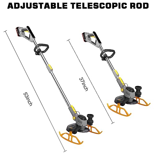 Weed Wacker Battery Powered, PATIOX Electric Grass Trimmer, Cordless Weed Whacker 3 in 1, 20V Weed Trimmer with Blade with One 2.5 Ah Battery Rechargeable