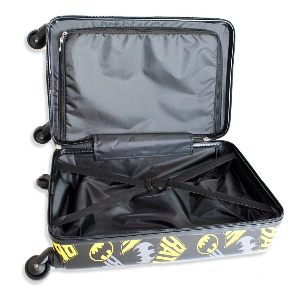 Fast Forward Batman Luggage for Boys, 20 Inches Hard-Sided Tween Spinner Suitcase for Toddlers, Kids Carry-On Travel Trolley, Kids Carry-On Luggage with Wheels