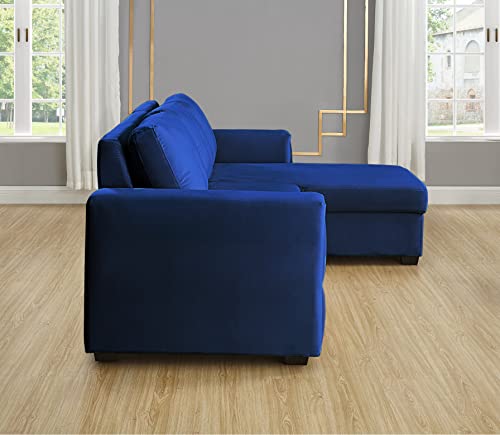 Legend Vansen 91'' L-Shaped Convertible Sectional Sleeper Sofa with Pull-Out Bed and Storage,with Reversible Chaise,Convertible Sofa for Living Room and Apartment