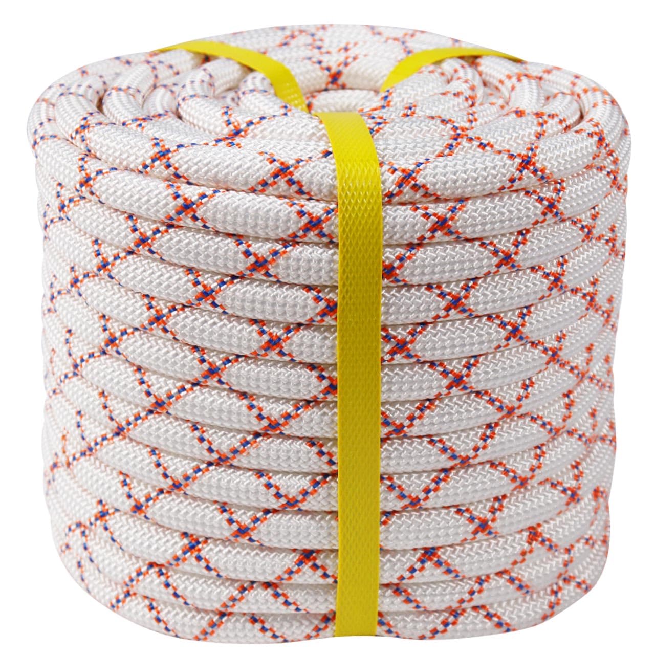 Double Braid Polyester Arborist Rigging Rope -1/2 inch x 50 feet - High Strength Bull Rope for Tree Work, Sailing, Halyard, Towing, White