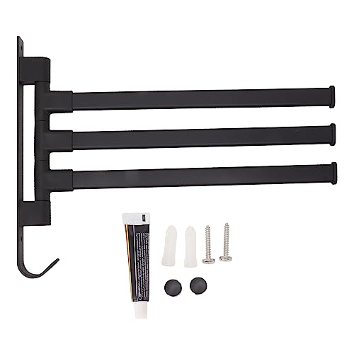 Swivel Towel Rack Hand Towel Bar Bathroom Swing Hanger Towel Rack Holder Wall Mounted Bathroom Corner Hanging Rod(3 Arms)