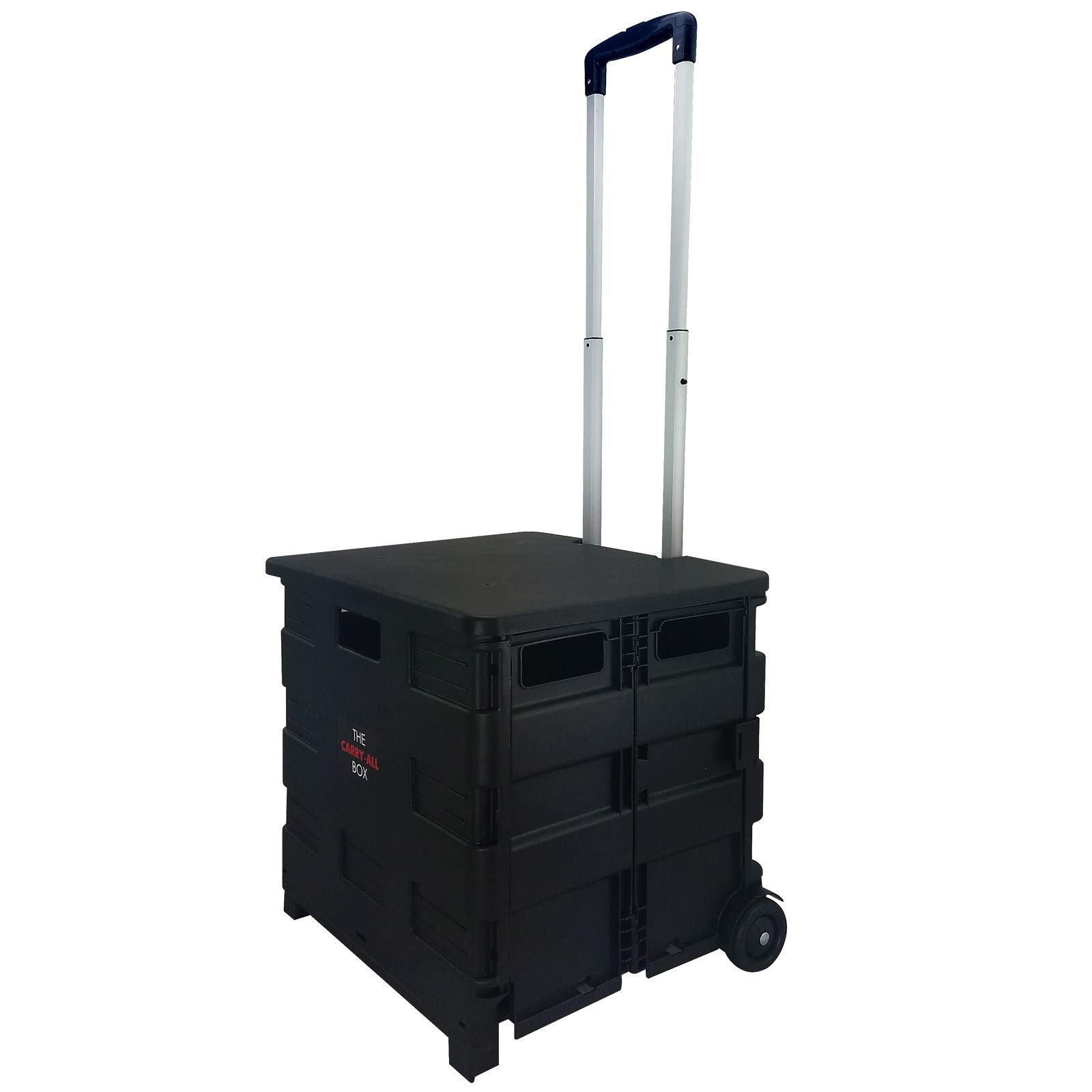 Elama Home Heavy Duty Carry All Easy Folding Cart with Lid Carryall Black