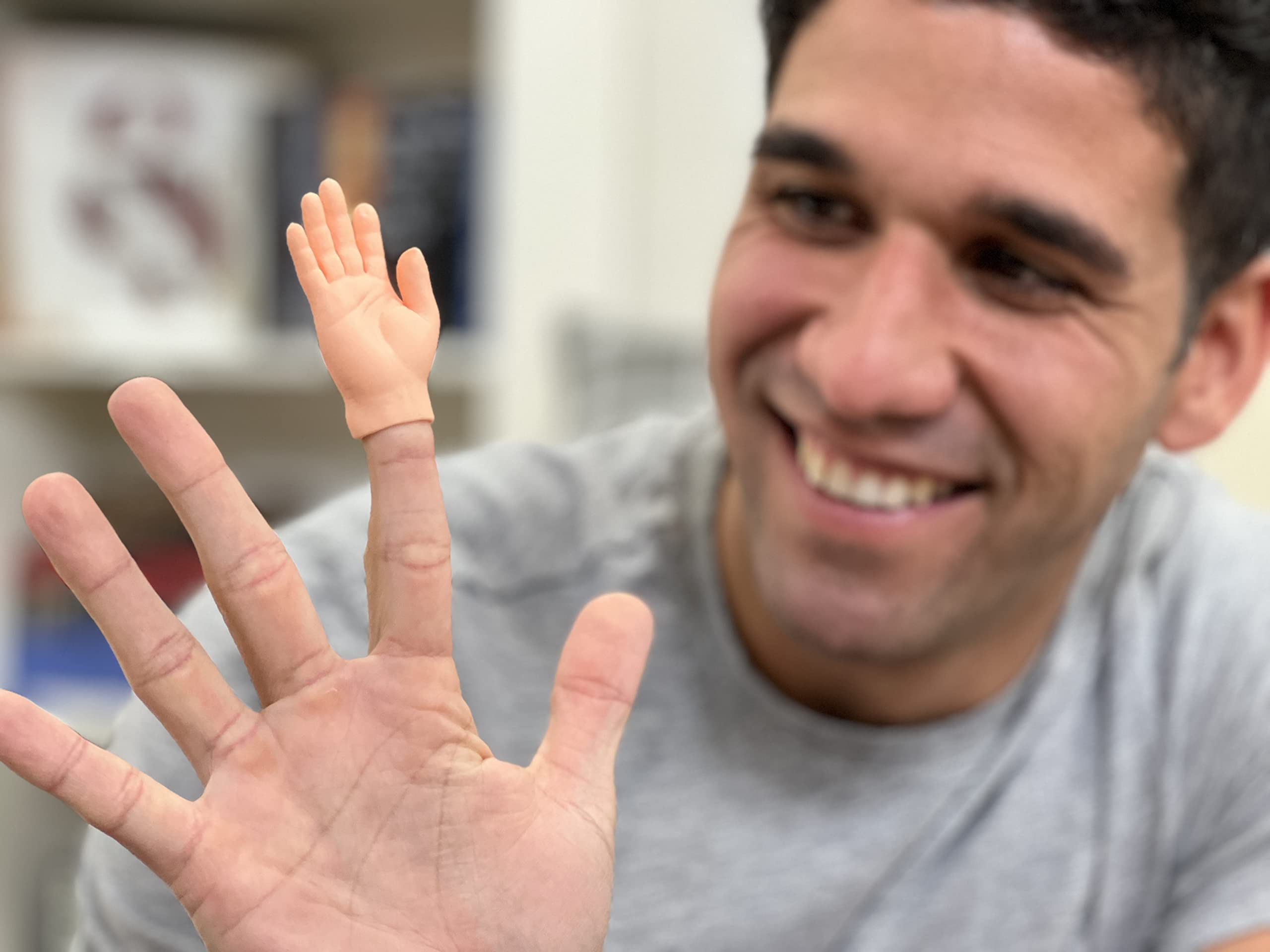 DR DINGUS Finger Hand & Feet Puppets - 4 Hands, 4 Feet, 4 Handles - Premium Rubber Little Tiny Finger Hands β Fun and Realistic Design β Ideal Gag Present