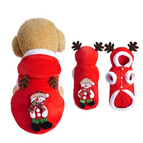 Pet Christmas Costume Santa Claus Dog Cat Cosplay Dress Outfits Warm Clothes Jumpsuit for Winter Xmas Puppy Dress Up Outfit Photo Props Accessories (Large)