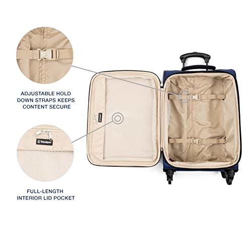 Travelpro Runway 2-piece Luggage Set, Carry on Softside Expandable 4-Wheel Spinner Suitcase & Carry on UnderSeat Luggage Soft Tote Bag, Men and Women, Blue