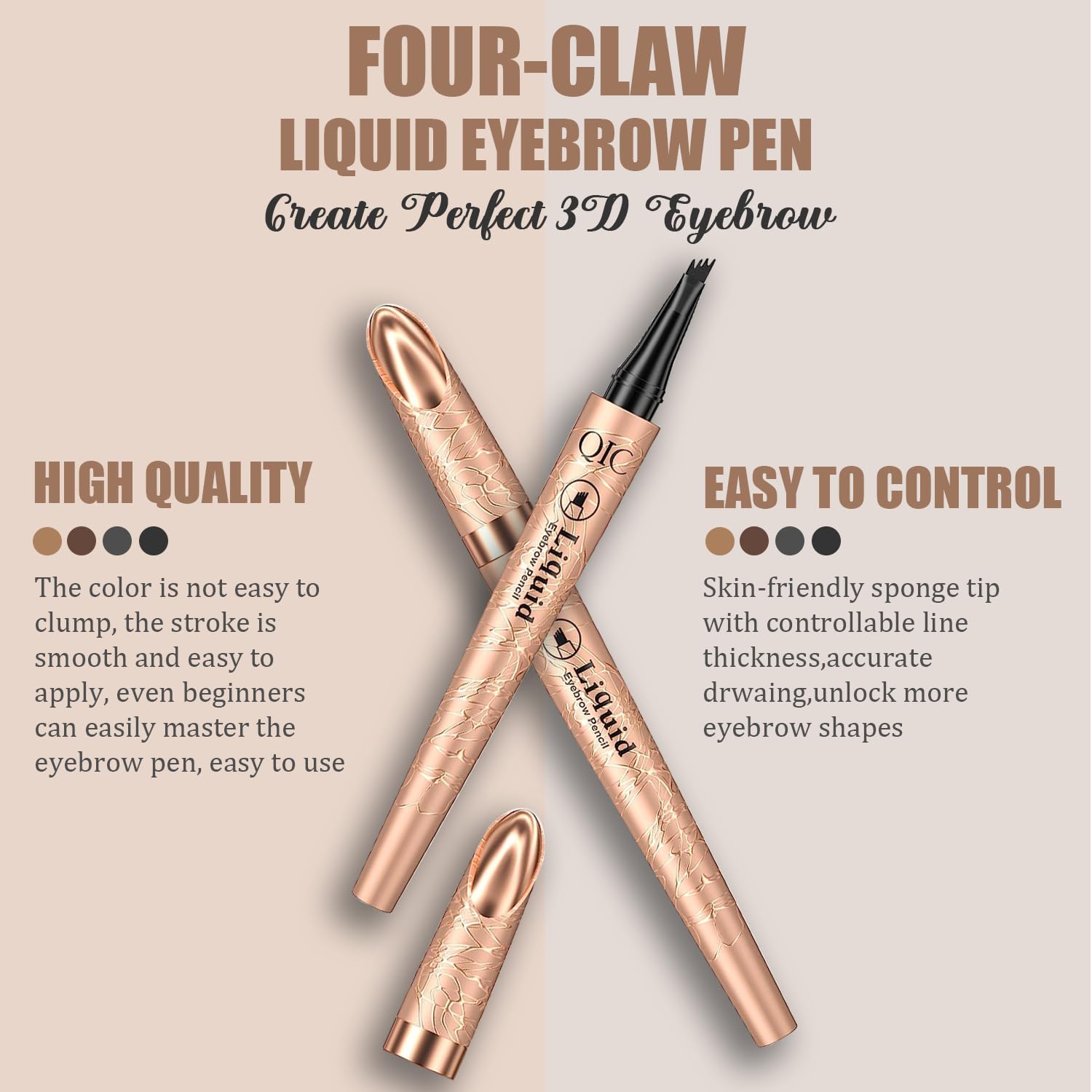 Eyebrow Pen - Microblading Eyebrow Pencil - Long Lasting Waterproof Eyebrow Pen with Micro-Fork Tip - Natural Looking and Stays on All Day