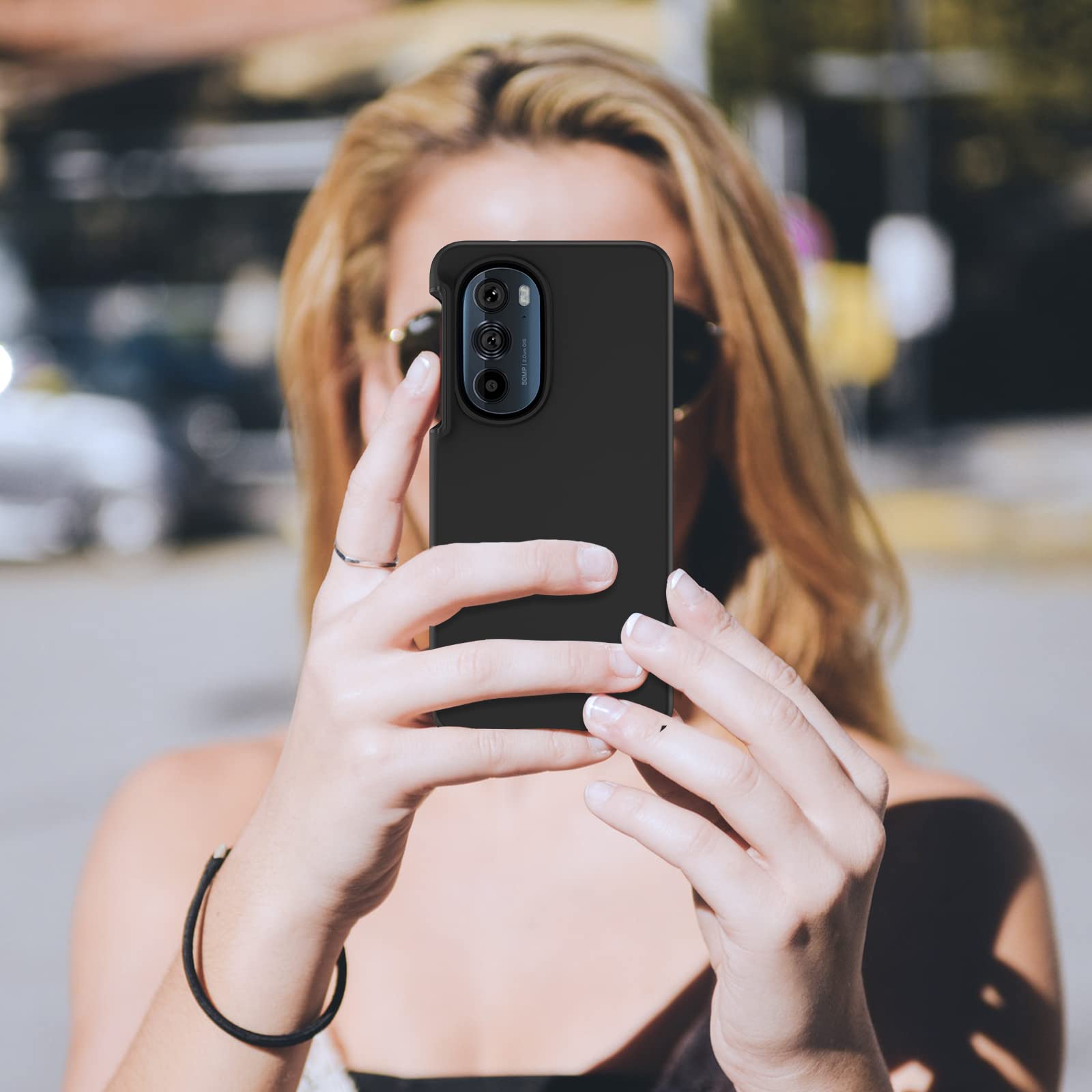 for Motorola Edge Plus 2022 Case: Moto Edge Plus 5G UW 2022 Case - Silicone Shockproof Phone Cover Slim Rugged Full Protection Case - Tough Drop Proof Bumper (Black) ๐๐๐ ๐๐ค๐ง ๐๐๐๐ ๐ฎ๐ฌ๐ฎ๐ญ