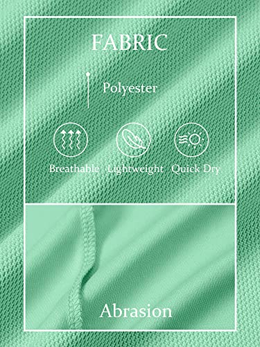 TACVASEN Men's Summer Polo Shirts Casual Lightweight Short Sleeve Collared T-Shirt Mint Green M
