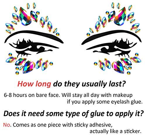 Festival Clothing Rave Accessories Face Jewels Gems Stickers Carnival Mermaid Costume Glitter