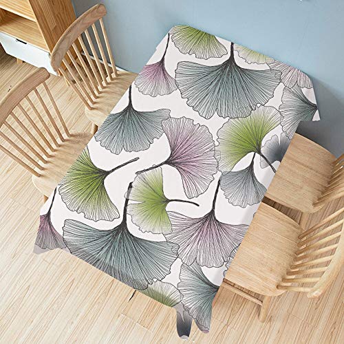 Ginkgo Plant Printed Rectangular Tablecloth Party Dining Table Cover Mat Waterproof Anti-Oil Home Decor Mantel Mesa A6 140x210cm
