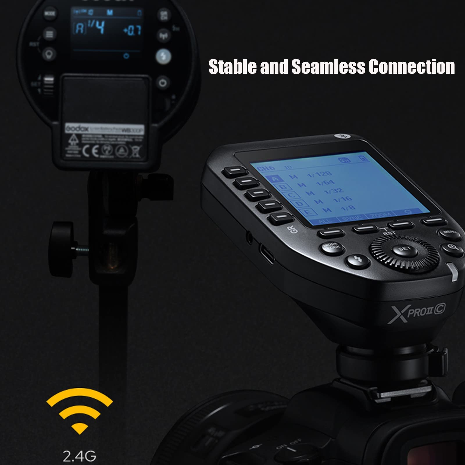 Godox XProII XProII-C XProIIC Trigger w/2×Godox X1R-C Receiver for Canon, Godox Flash Wireless Transmitter TTL 2.4G HSS 1/8000S Bluetooth Connection, Large Screen Trigger for Canon EOS Cameras