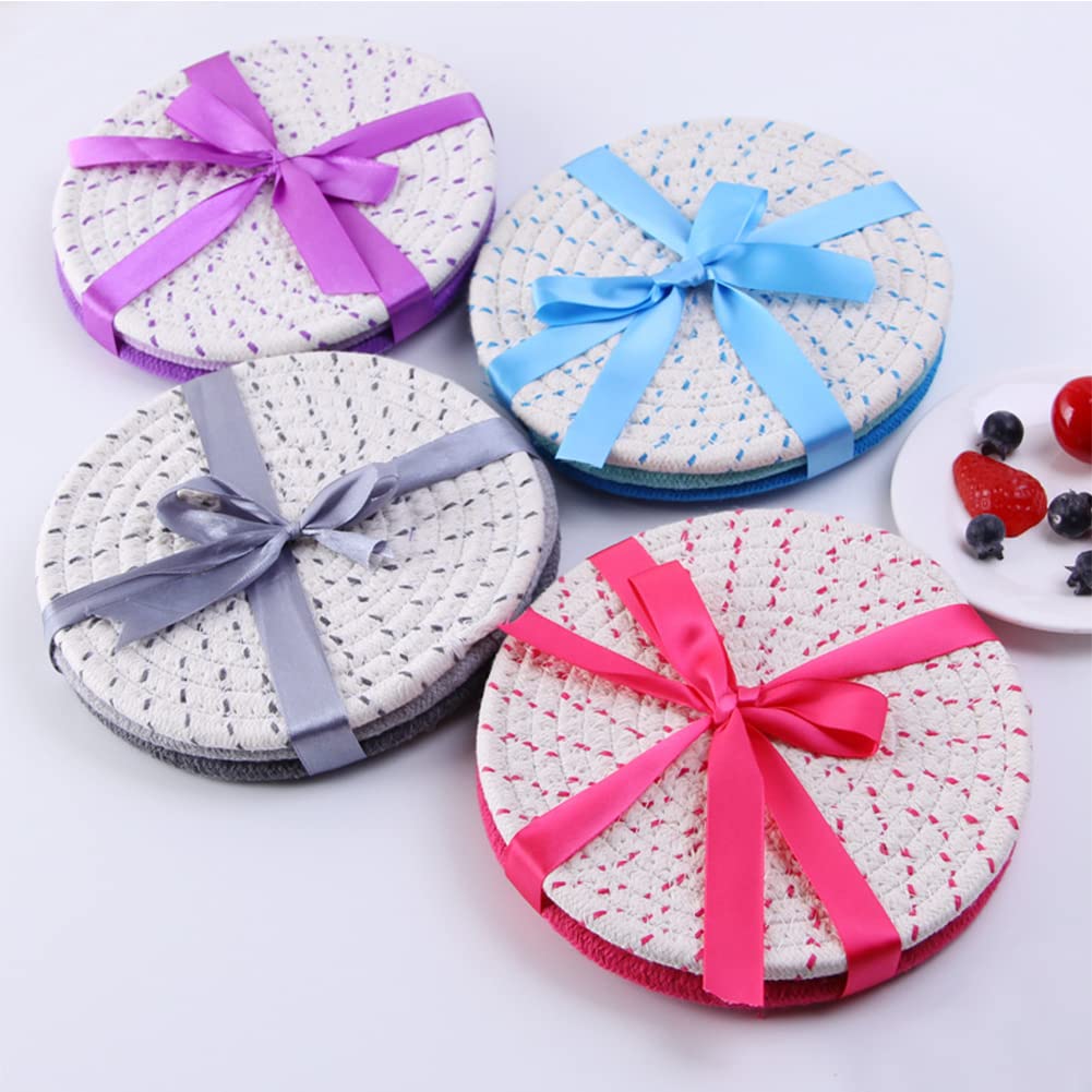 ELANE 6 Pcs Cotton Hot Pads Pot Holders for Kitchen Heat Resistant,Kitchen Hot Pads for Table,7 inch