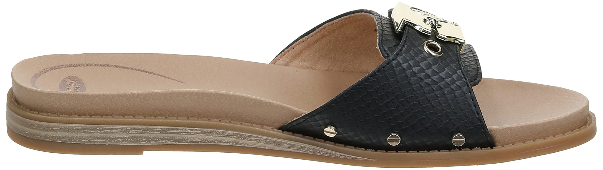 Dr. Scholl's Shoes Women's Originalist Slide Flat Sandal,Black Sunset Snake Print,8.5