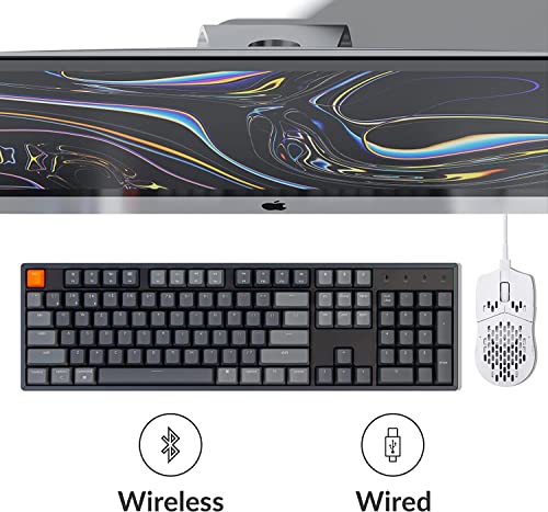 Keychron K10 RGB Full Size Layout Hot-Swappable Mechanical Keyboard for Mac Windows, Multitasking 104-Key Bluetooth Wireless/USB Wired Gaming Keyboard with Gateron G Pro Red Switch Aluminum Frame