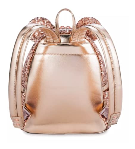 Loungefly Disney Parks Minnie Mouse Sequin Mini Backpack – Rose Gold