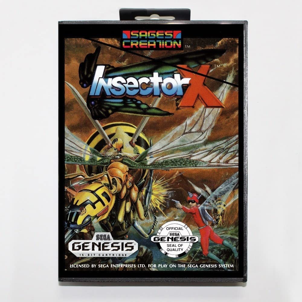 Insector-X Game Cartridge 16 Bit MD Game Card With Retail Box For Sega Mega Drive For Genesis (Black)