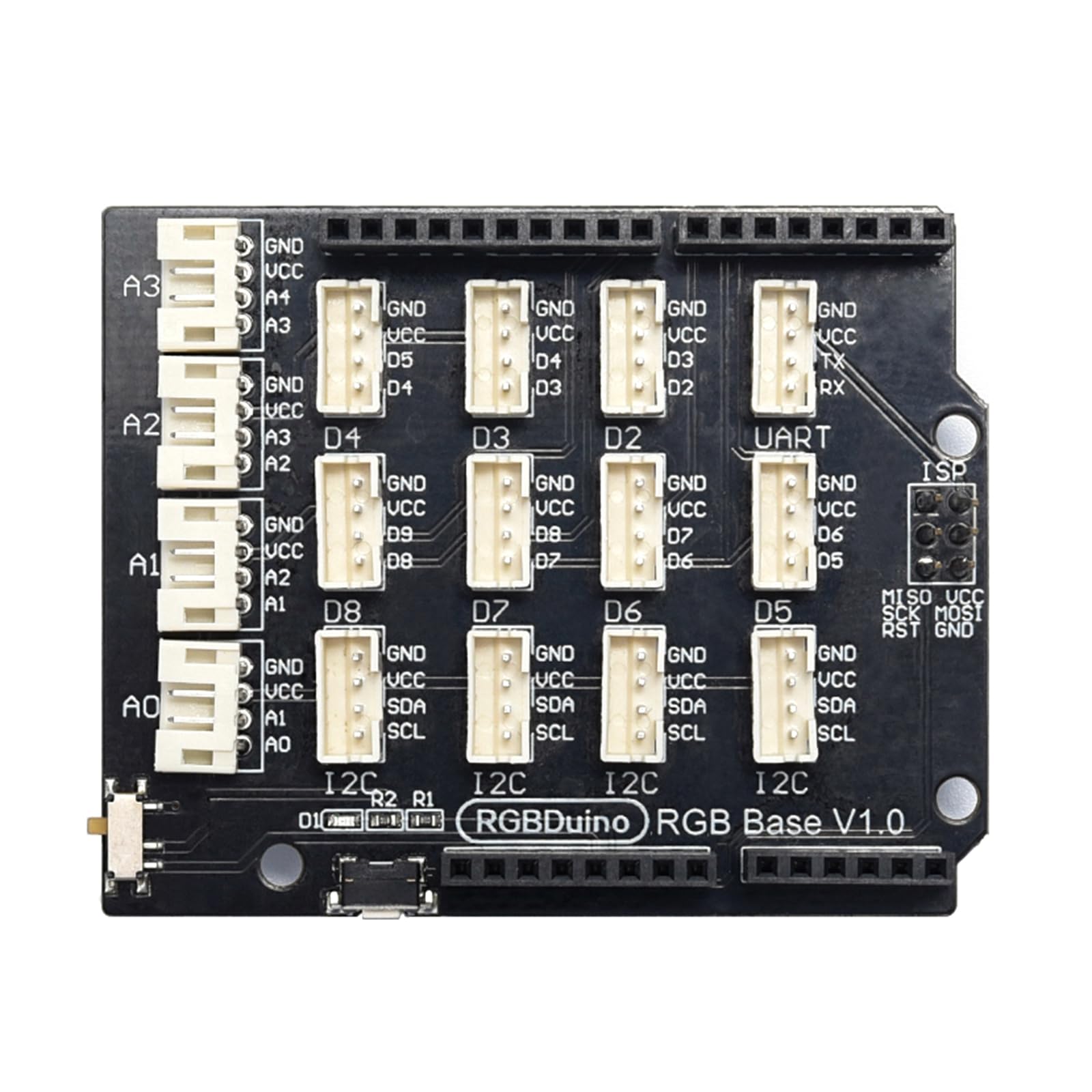Fiarfiar Big Tree Tech's RGBDuino RGB Base V1.0 Accessory for Your Duino Boards - Reliable and Convenient Socket Connectors RGBDuino Expansion Board