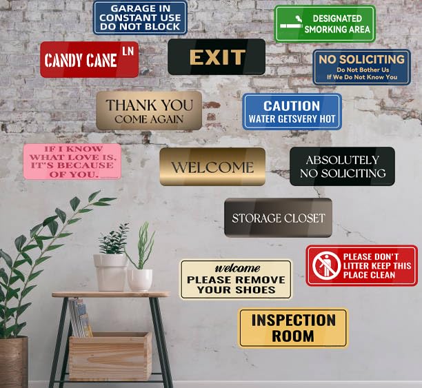 jayudmzi Emergency Exit Only Black Background with White Font Business Retail Outdoor & Indoor Metal Wall Sign - 3"X 8"