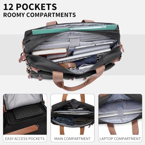 PETITE SIMONE 3 in 1 Computer Bag for Men, 17.3 Inch Laptop Backpack for Men & Women, Work Bag for Men, Work Briefcase, Laptop Bag