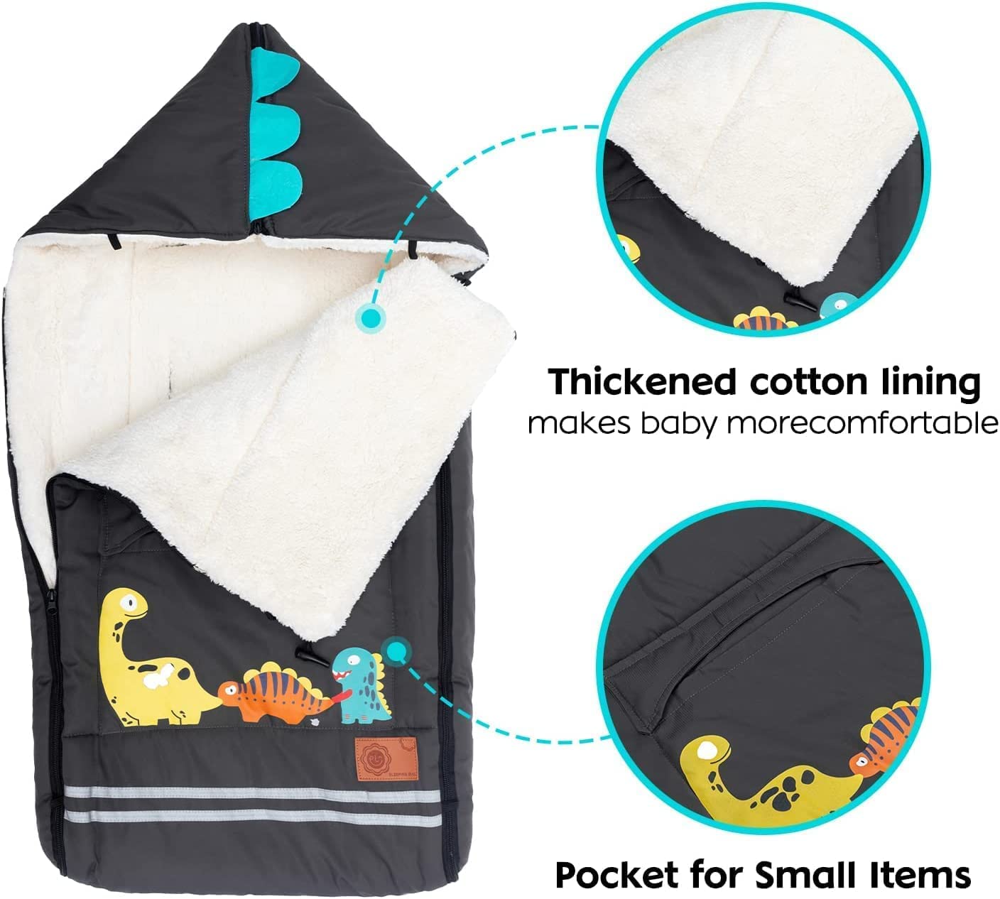 Jomifin Baby Stroller Bunting Bags with Fleece Lined Baby Car Seat Cover