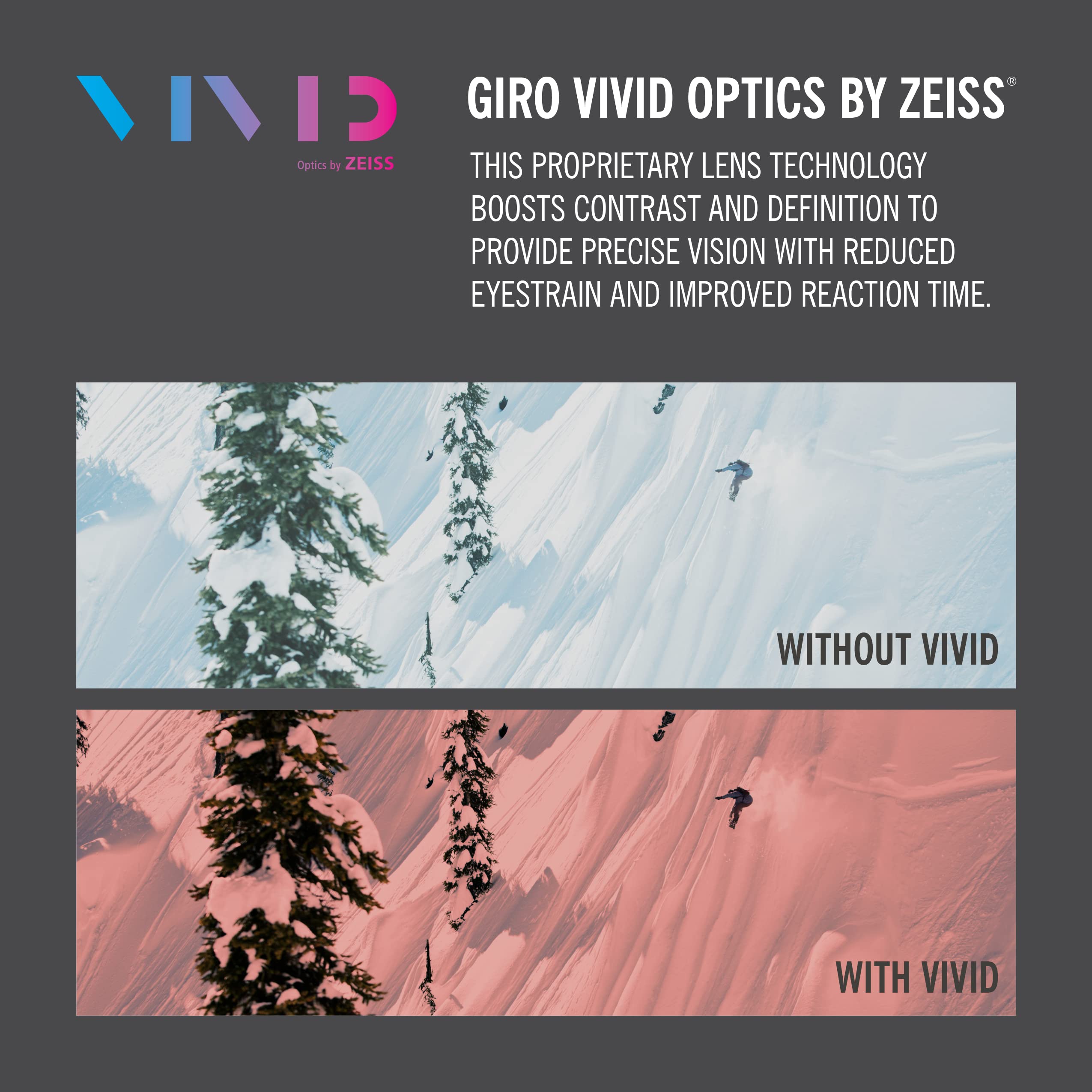 Giro Balance Ski Goggles - Snowboard Goggles for Men & Youth - Midnight Mono Strap with Vivid Royal Lens