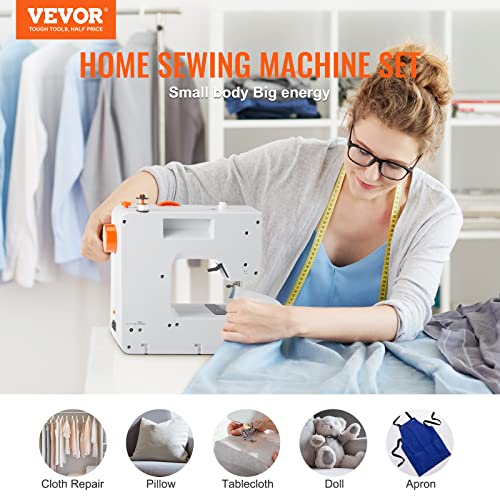 VEVOR Mini Sewing Machine for Beginners and Kids, Sewing Machines with Reverse Sewing and 38 Built-in Stitches, Dual Speed Portable Sewing Machine with Extension Table, Sewing Kit for Household Travel