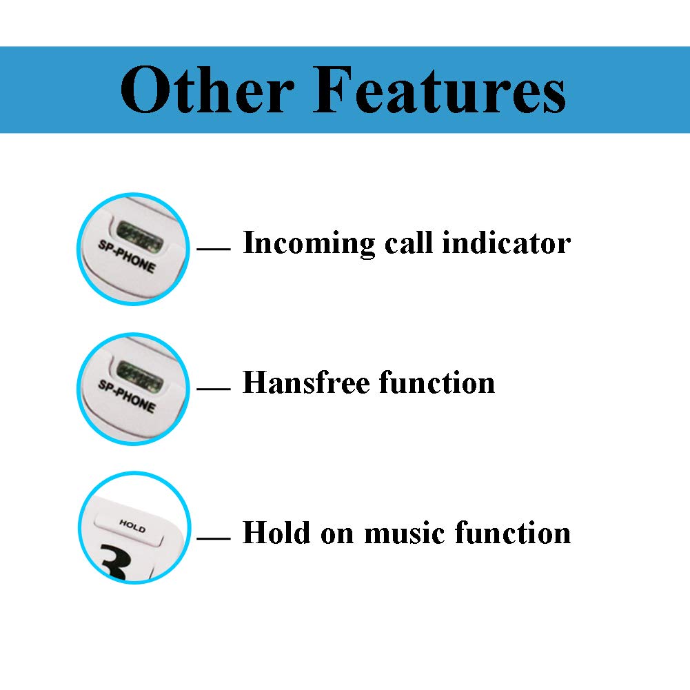 Elderly Phone for Seniors, HePesTer Large Button Phone for Low Vision Amplified Corded Phone Landline Home Telephones Programmable Wall Phone with Extra Loud Ringer