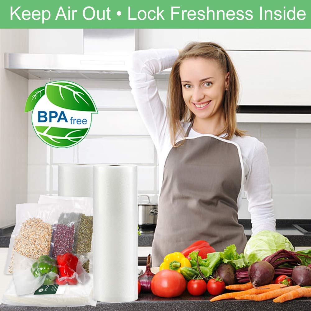 O2frepak Food Vacuum Sealer Bags Rolls with BPA Free,Heavy Duty Vacuum Sealer Storage Bags Rolls for Food,Cut to Size Roll,Great for Sous Vide