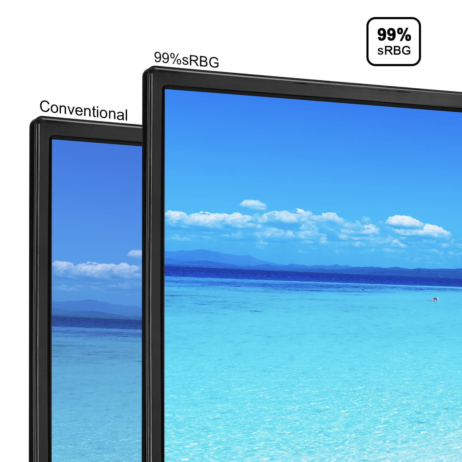 JOOPNE 24 inch Computer Monitor 1920 * 1080P Full HD 75Hz VESA Support HDMI 2.0 VGA,Black