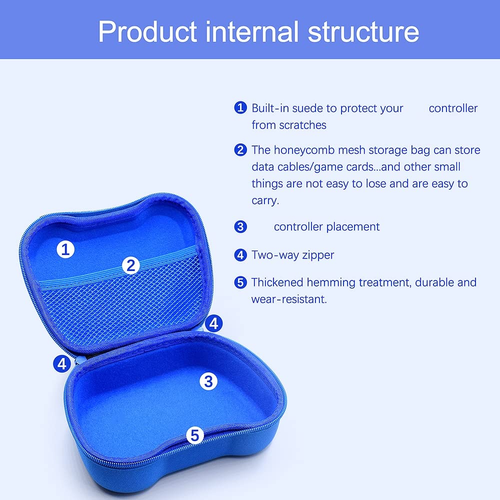 Gamepad Storage Case Travel Bag with Mesh Pocket,Controller Hard Shell Handbag Protection Holder For For PS5/PS4/S_witch Pro,18*15*8cm (Red)