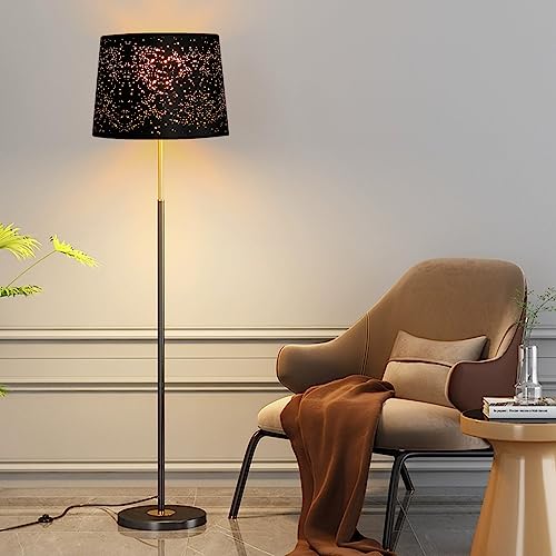 Double Medium Metal Lamp Shades Set of 2, ALUCSET Drum iron Lampshades for Table Lamp and Floor Light,10x12x8 inch (Sky Stars, 2 pcs pack)
