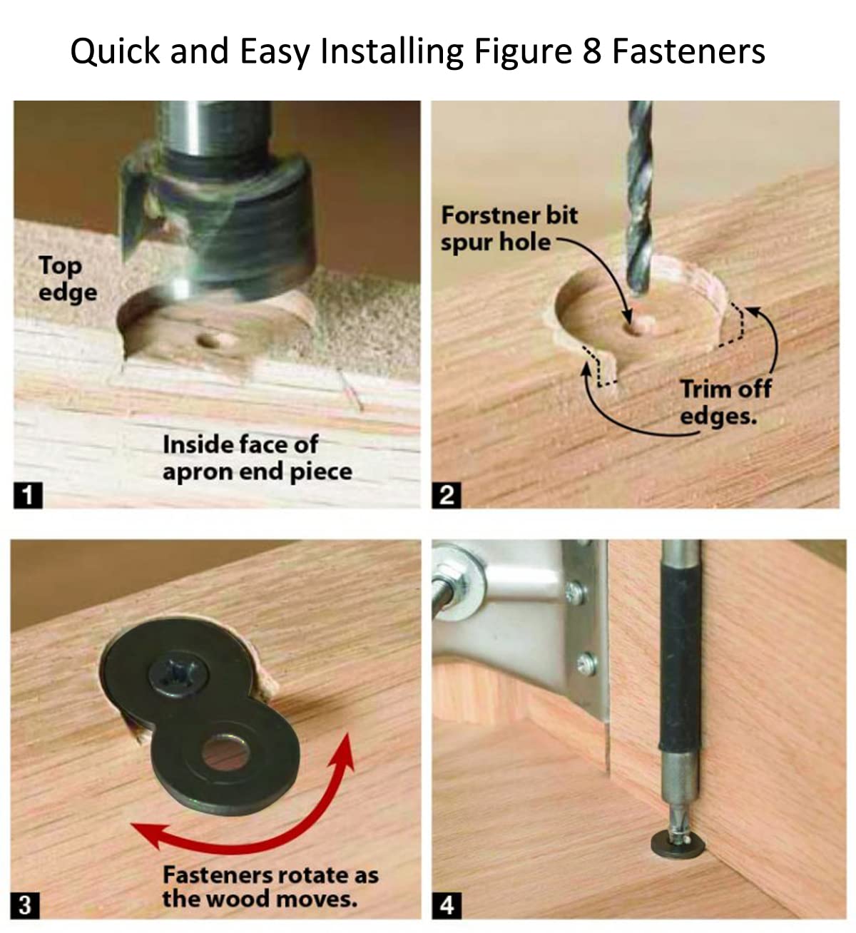 Figure 8 Fastener, Heavy Duty Table Top Fasteners, Desktop Clips Tabletop Connector Bracket (Black) (20) (40)