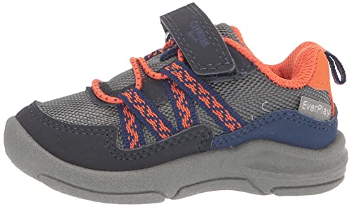 OshKosh B'Gosh Boy's Sevvy Sneaker, Navy/Orange, 4 Toddler