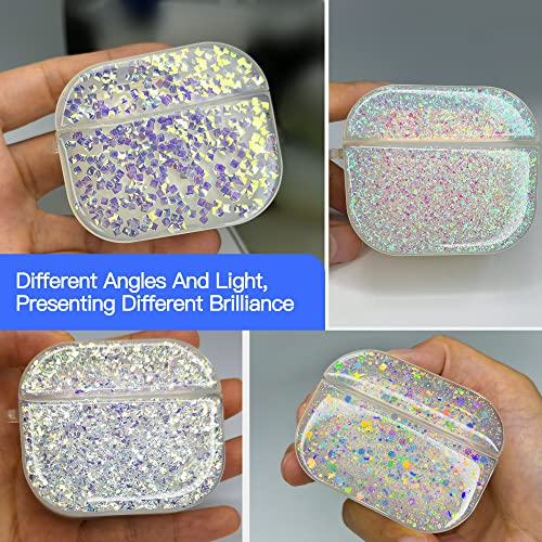 Tucana Cute Shining Airpods Pro Case for Women and Girls, Bling Glitter Hard Case Compatible with Apple Airpods Pro Charging Case (Gold)