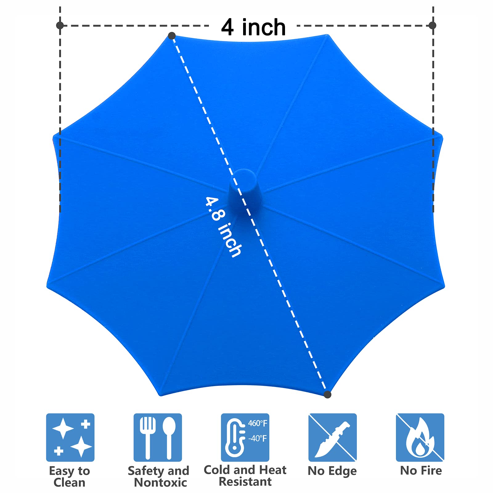 OCING 6 Pcs Newly Silicone Umbrella Cup Covers (Designed in Jan. 2021), Dust-Proof & Airtight Seal Food Grade Lids Keep Drinks Warm or Cold Longer, Mug Covers, Cup Lids for Coffee & Tea. (Color 6pcs)