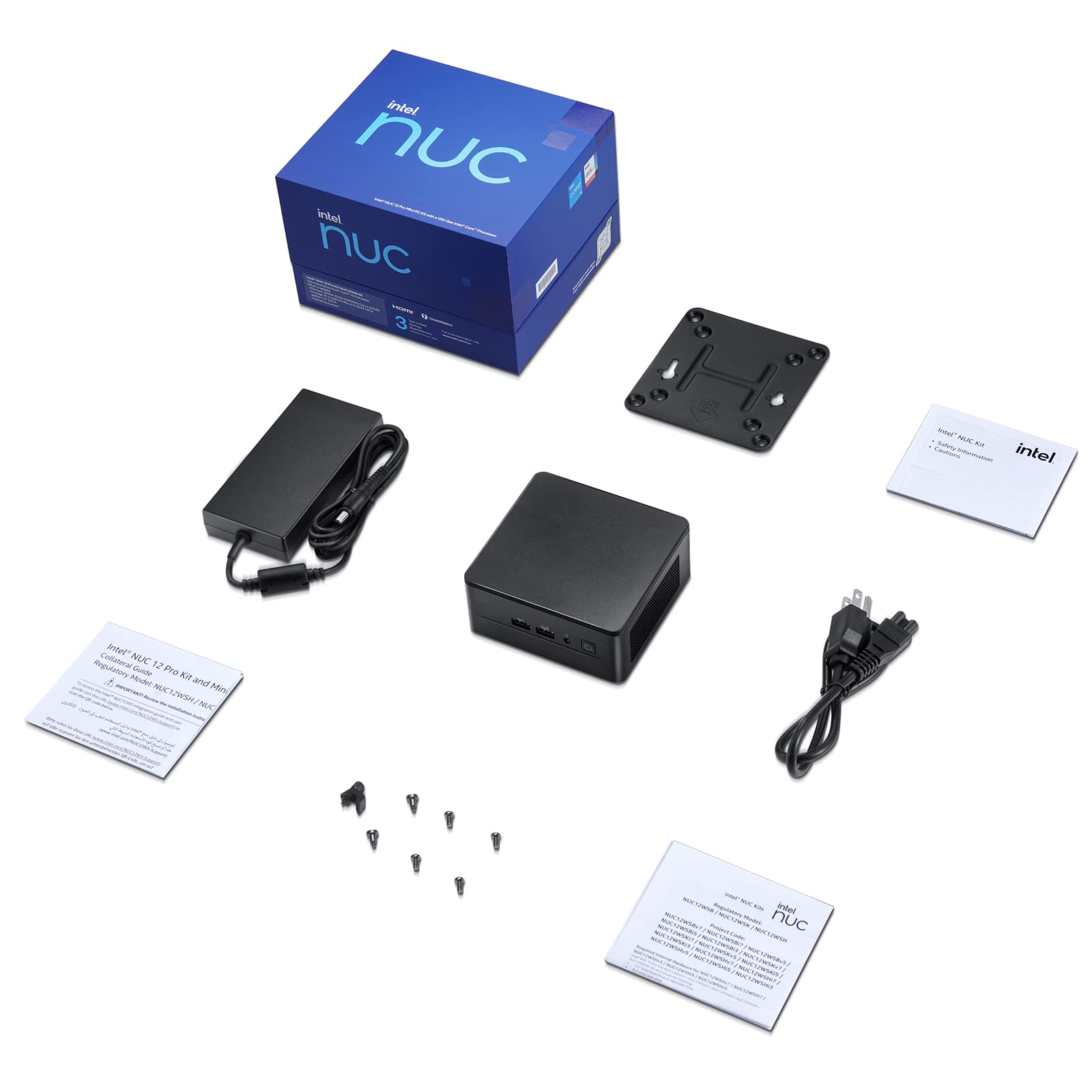 Intel NUC 12,NUC12WSHi7 Wall Street Canyon Mini PC with Intel Core i7-1260P, 12Cores, 16Threads,12MB Intel Smart Cache,Up to 4.7 GHz Turbo,35W TDP, Intel Iris Xe Graphics Without RAM+SSD+OS Inside