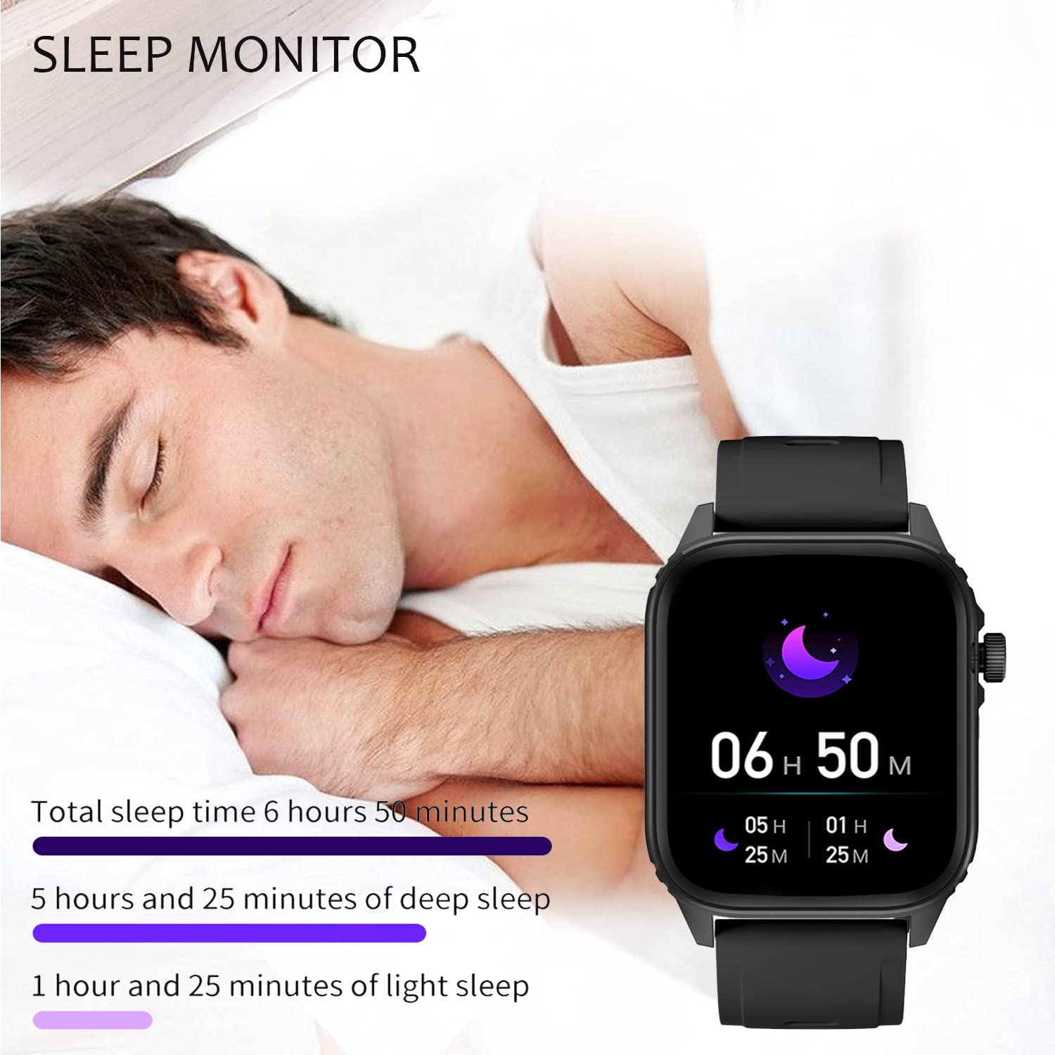 JOSTART 1.85" Smart Watch for Men with Bluetooth Call, Fitness Tracker with 24/7 Heart Rate Monitor, 19 Sport Modes Sleep Tracker Step Counter Walking Activity Tracker for Android iPhone iOS