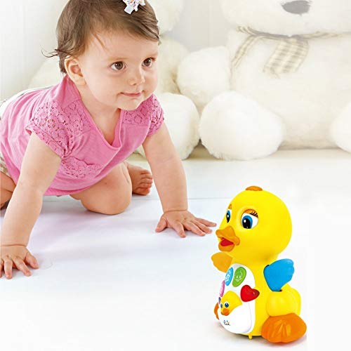 Woby Musical Duck Toy, Baby Preschool Educational Learning Toy with Music and Lights,Infant Light Up Dancing for 1 Year Old Toddler