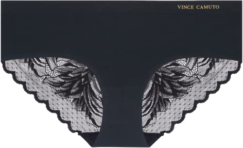 Vince Camuto Women's Underwear ? Seamless Lace Hipster Briefs (3 Pack), Size Medium, Black/Black/Black