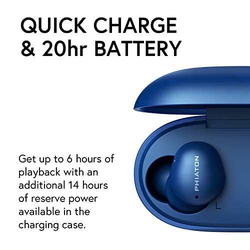 Phiaton Bonobuds Lite True Wireless Earbuds with Clear Voice by Intelligo and Ambient Mode | Bluetooth Earphones with 11 Hour Playtime