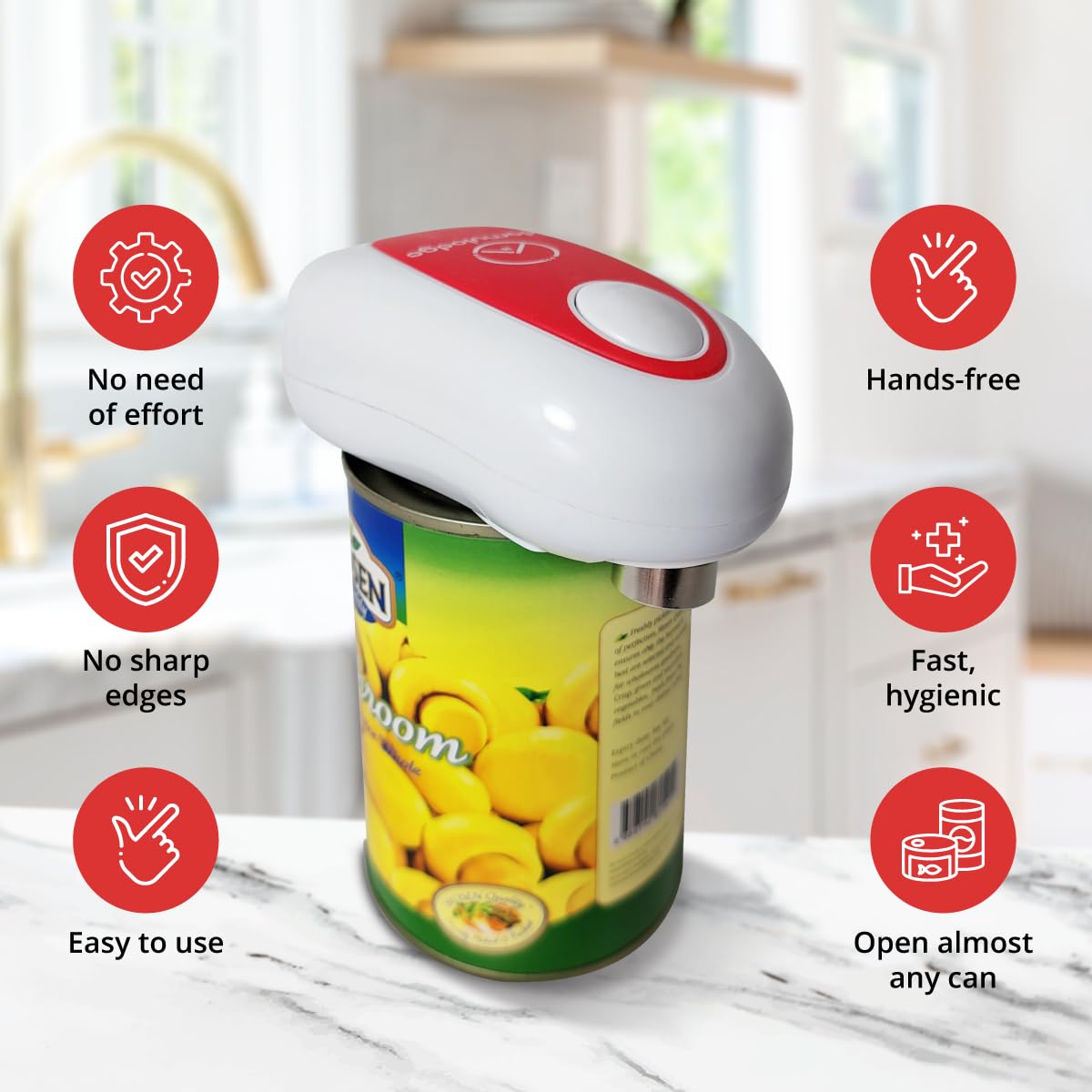 Electric Can Openers For Kitchen-Hands Free Can Openers For Seniors Electric Can Opener Automatic Can Opener With Simple Button Push Safety Can Opener Manual Smooth Edge Can Opener Electric Kitchen