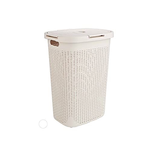 Mind Reader Basket Laundry Hamper, Bathroom, Bedroom, Closet, 60 Liter, Ivory & HHAMP40-IVO, Laundry, Storage, Bathroom, Bedroom, Home, Ivory 40 Liter Clothes Basket
