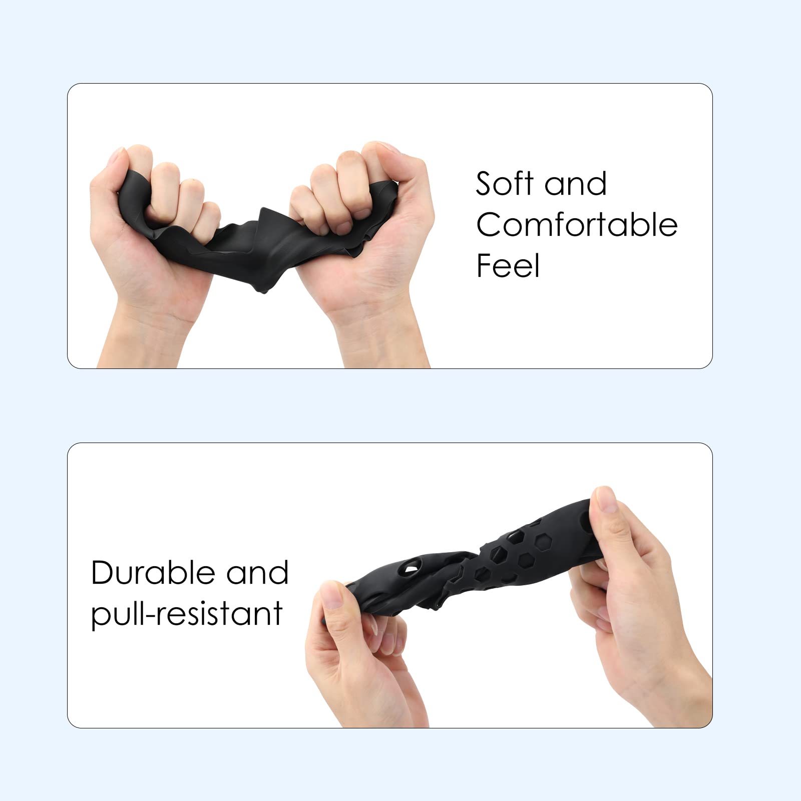 for Oculus Quest 2 Accessories, Quest 2 VR Silicone face Cover, VR Shell Cover, Touch Controller Grip Cover(Black)