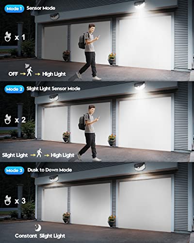 Osisete Solar Outdoor Lights [6Pack/3Modes], 5-Sided Lighting Motion Sensor Outdoor Lights, Solar Lights Outdoor Waterproof for Patio Backyard Garden Fence Driveway (115LED)