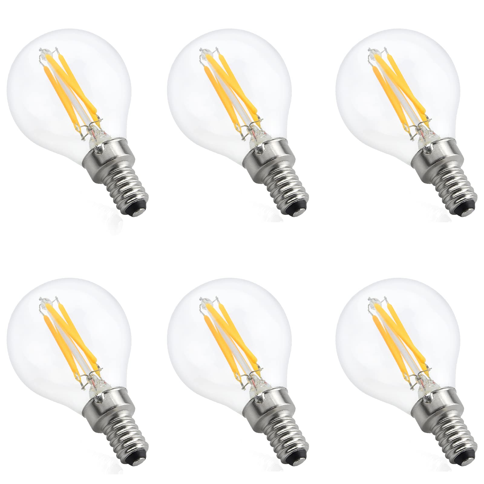DoRight G16.5 Led Bulb Dimmable G16 1/2 E12 led Bulb 40w Candelabra Led Edison Bulb 2700K 400LM AC120v 4W Led Globe Light Bulbs for Chandelier,Vanity and Ceiling Fan Light Bulbs 6Pack