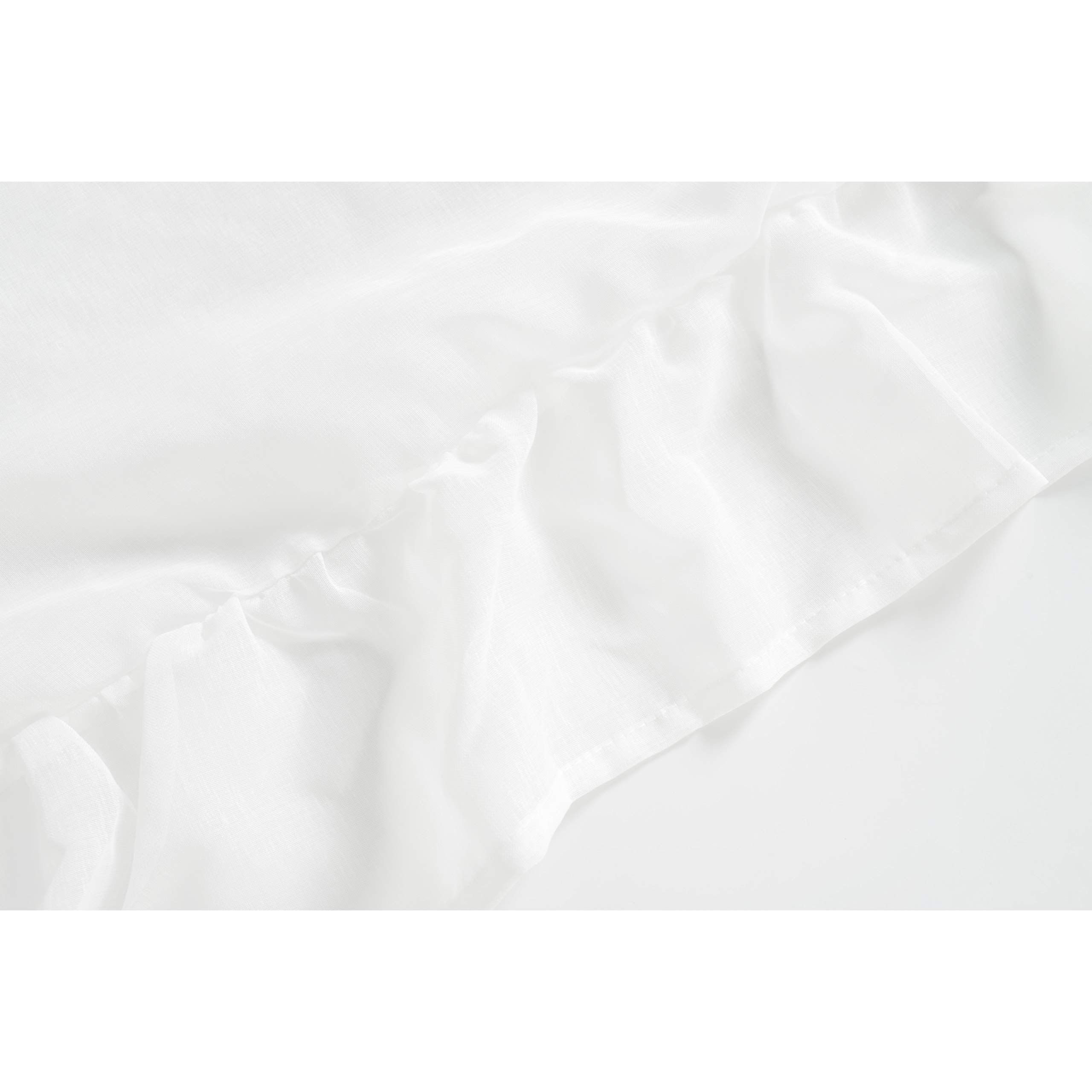 DriftAway Sophie Sheer Ruffle Edge Window Curtain Valance Rod Pocket Single 52 Inch by 18 Inch Off White