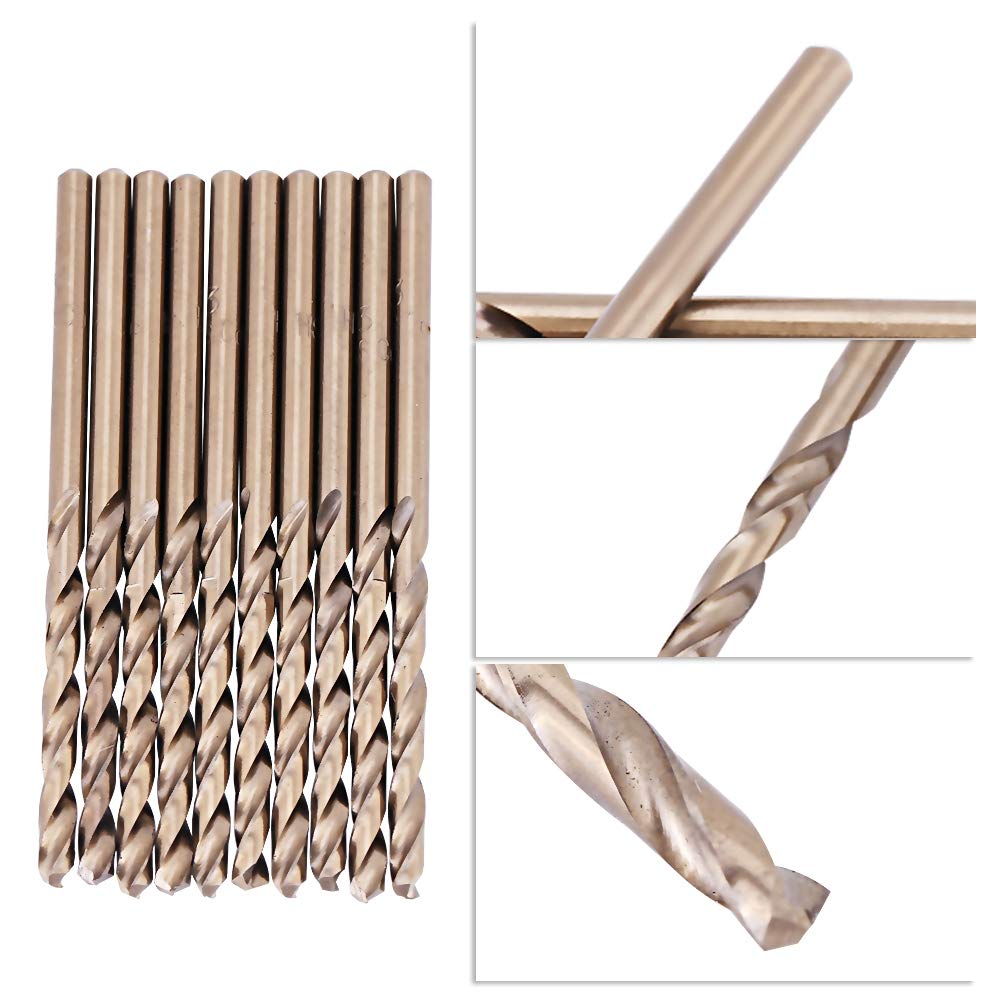 Drill Bit Set M35 1.0-5.0MM Cobalt Twist Drill Bit Set HSS CO Hex Shank Drills Bits Set for Drilling on Stainless Steel(1mm)