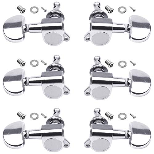 Doryum 6PCS 3L3R Acoustic Guitar Tuning Pegs Machine Head Tuners, Knobs Tuning Keys, Wear-Resistant, Guitar String Tuning Pegs Machine, Enclosed Locking Tuners for Electric or Acoustic Guitar
