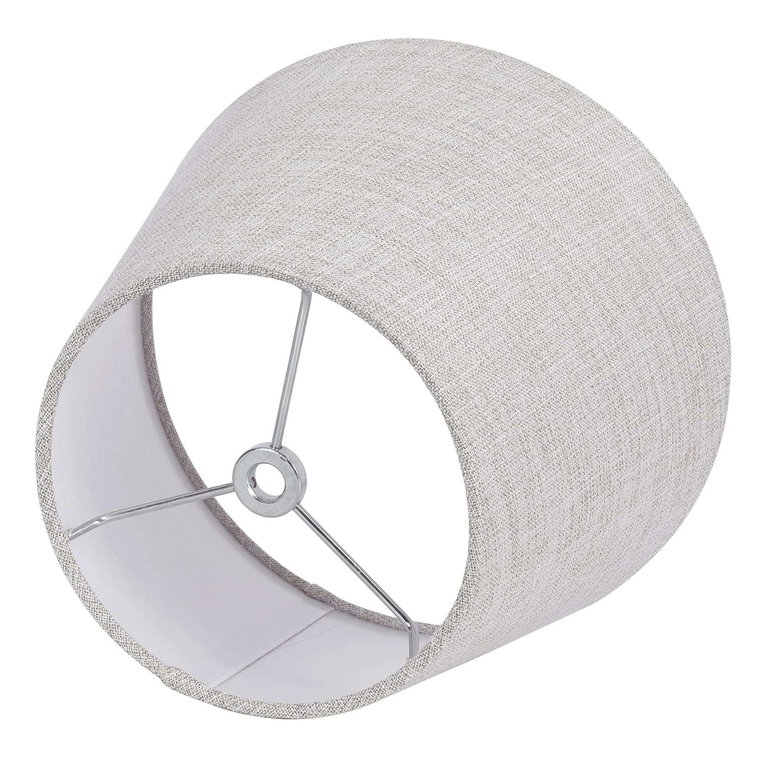 DOSKA Lamp Shade, Barrel Fabric Small Lampshade for Table Lamp and Floor Light, Natural Linen Hand Crafted, Spider (5.5" x 8.7" x 6.3" Light Coffee)