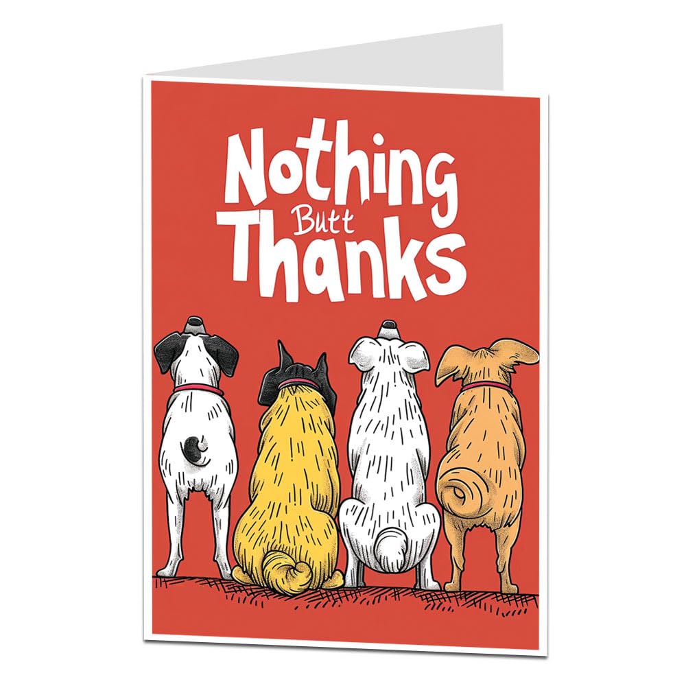 LimaLima Funny Thank You Card Dog Design Perfect For Boss Dog Sitter Vet Tech Veterinarian Large 5.82 in x 8.26 in Thick Sturdy Card